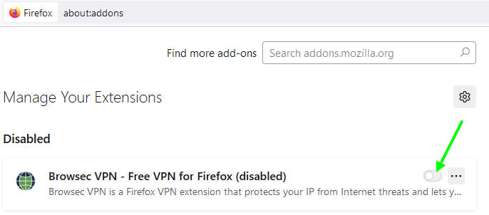 Not showing up in Firefox – Browsec Help Center